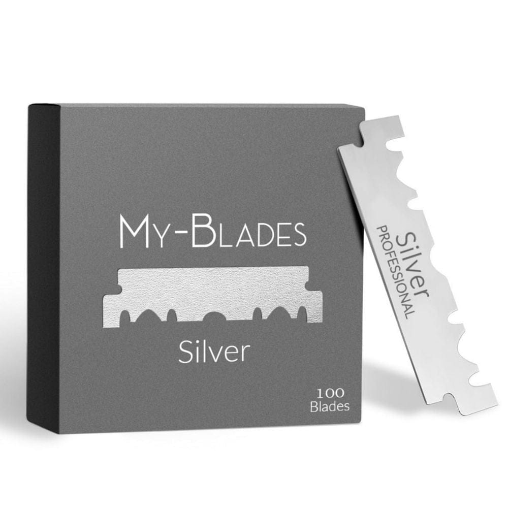My-Blades® Silver Single Sided Steel Razor Blades (100 Pack) – Style ...
